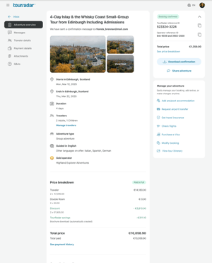What is the Booking Conversation Page, and how do I find it?